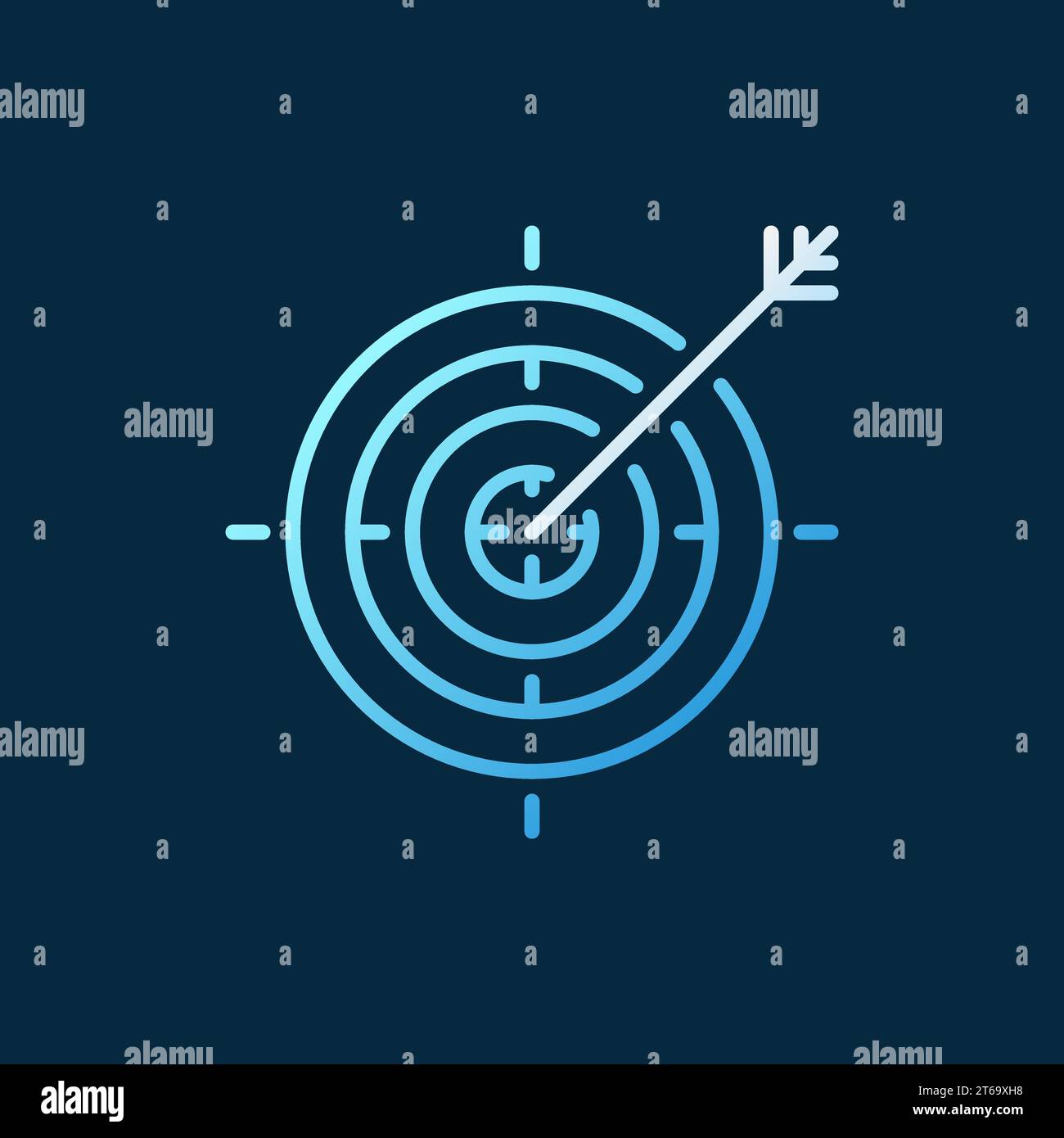 Target vector linear colorful icon or symbol on dark background Stock ...