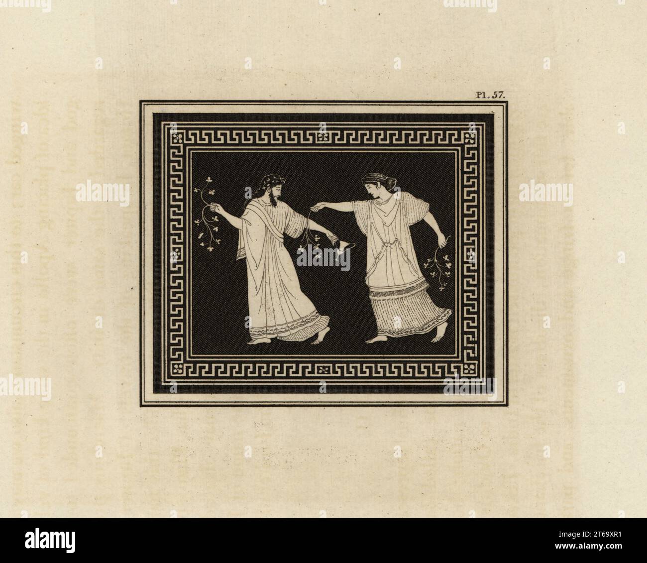 Roman god of wine Bacchus with beard, wearing a bassaride robe and ...