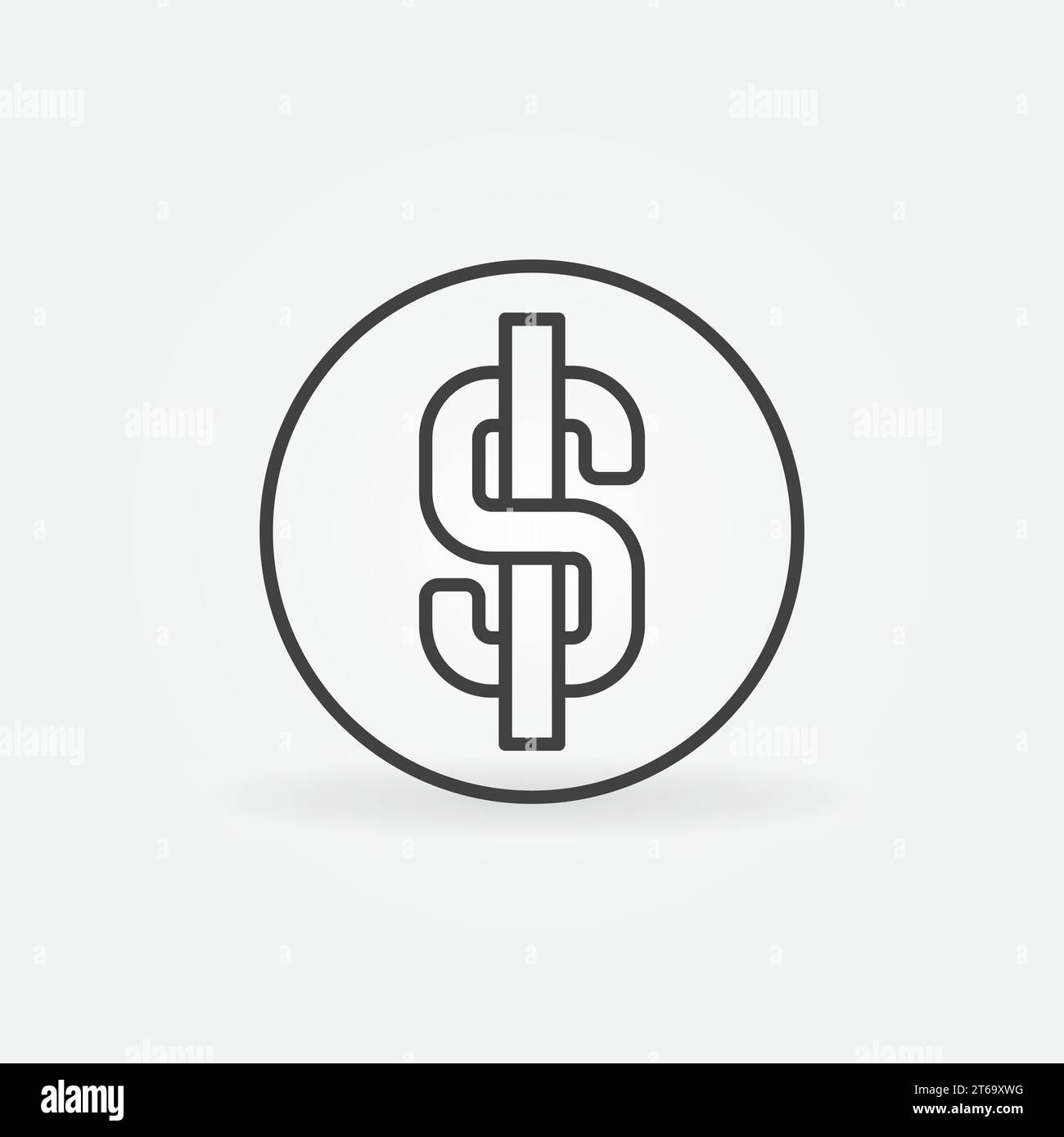 Round Dollar Sign outline icon. Money vector concept line symbol Stock ...