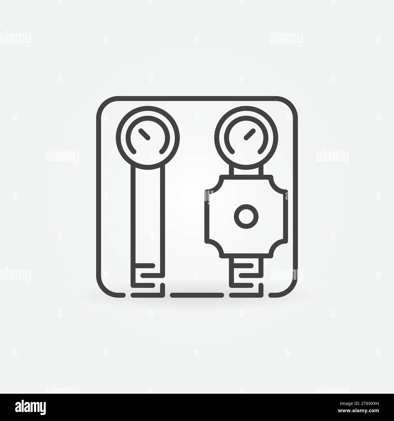 Direct distribution group with pump vector concept outline icon or sign ...
