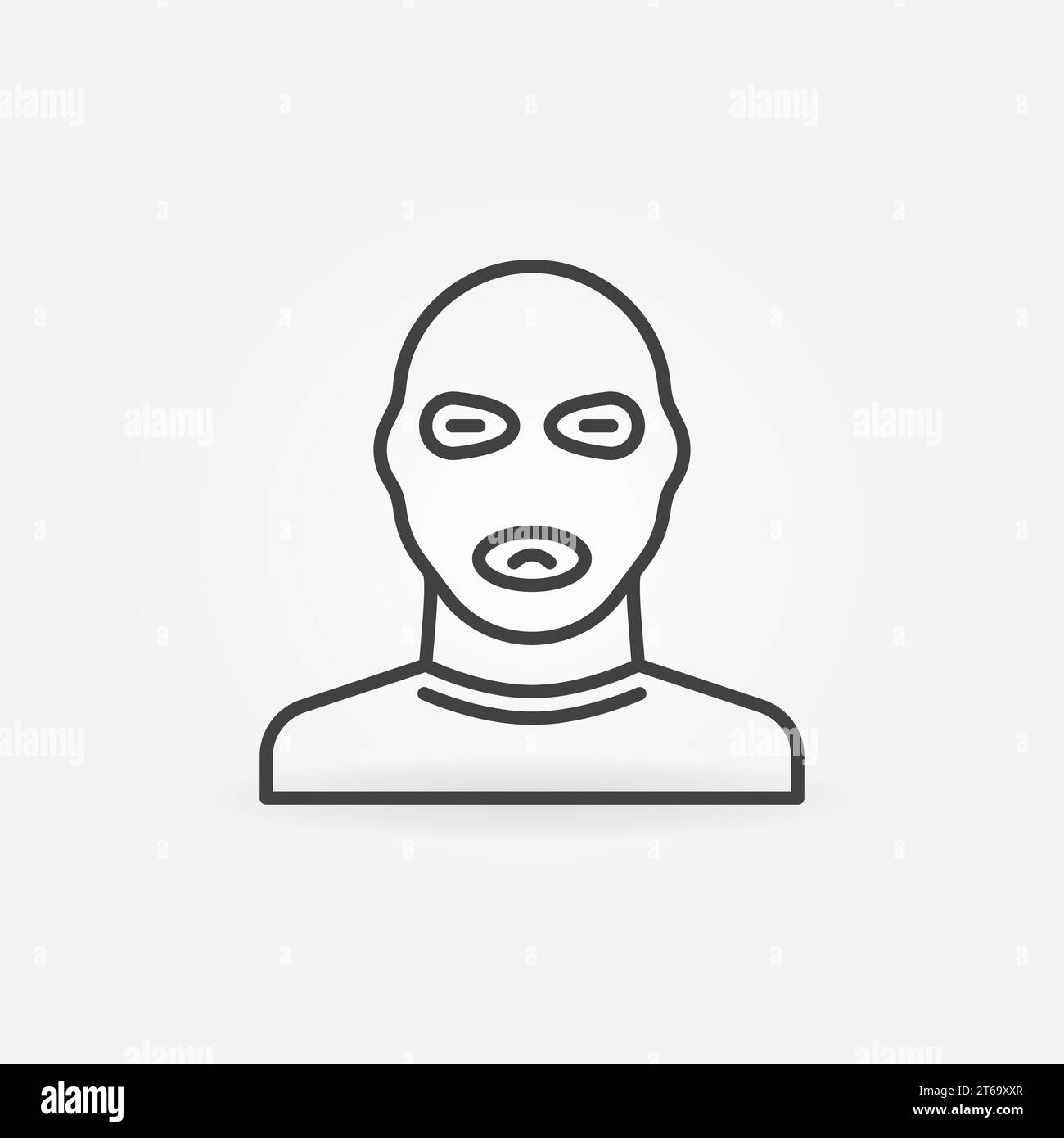 Man in Balaclava Mask linear vector concept icon or logo element Stock ...