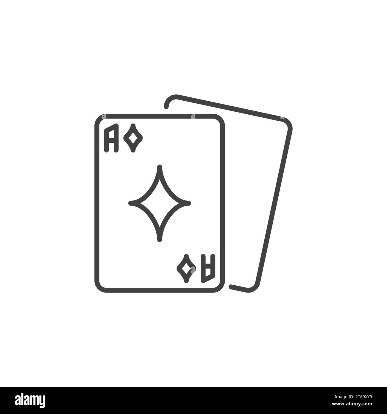 Playing cards vector linear icon - poker concept symbol in outline ...