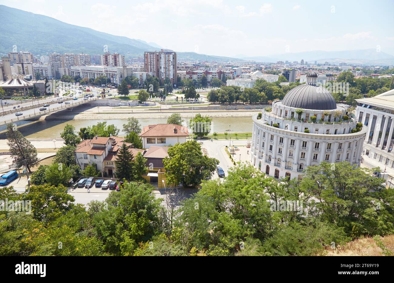The buildings and monuments of Skopje, the capital of North Macedonia ...
