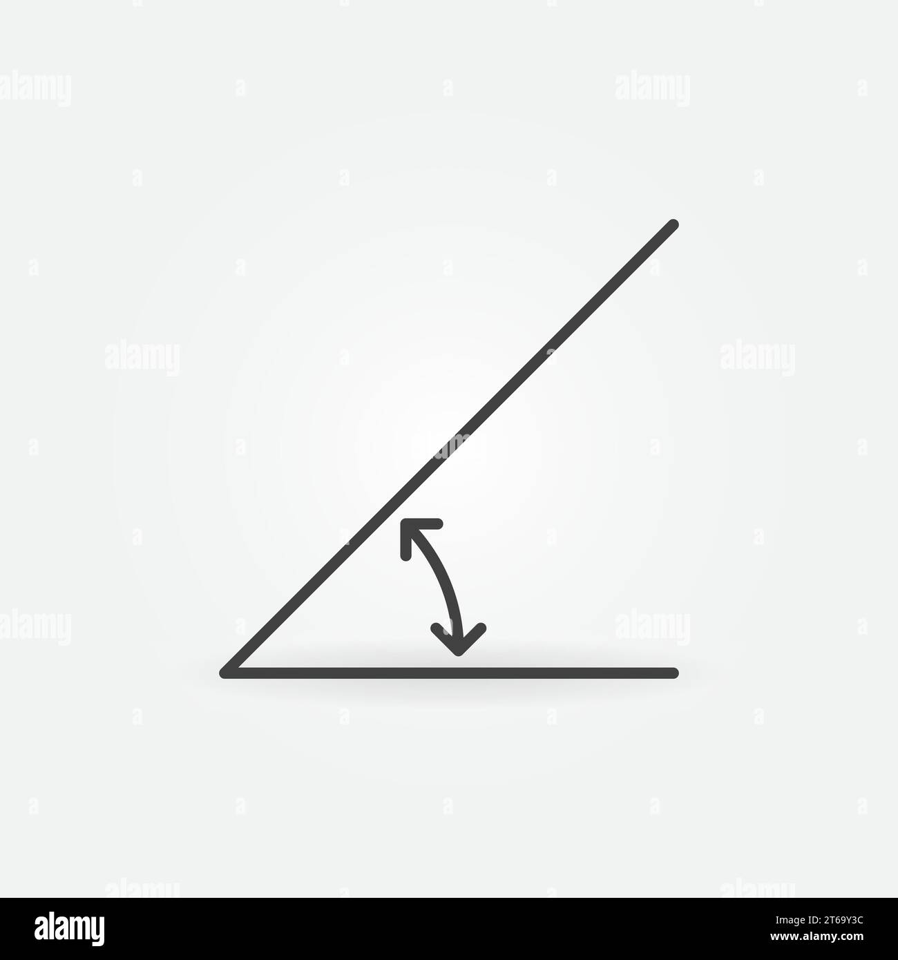 45 degrees angle linear vector concept minimal icon or sign Stock ...