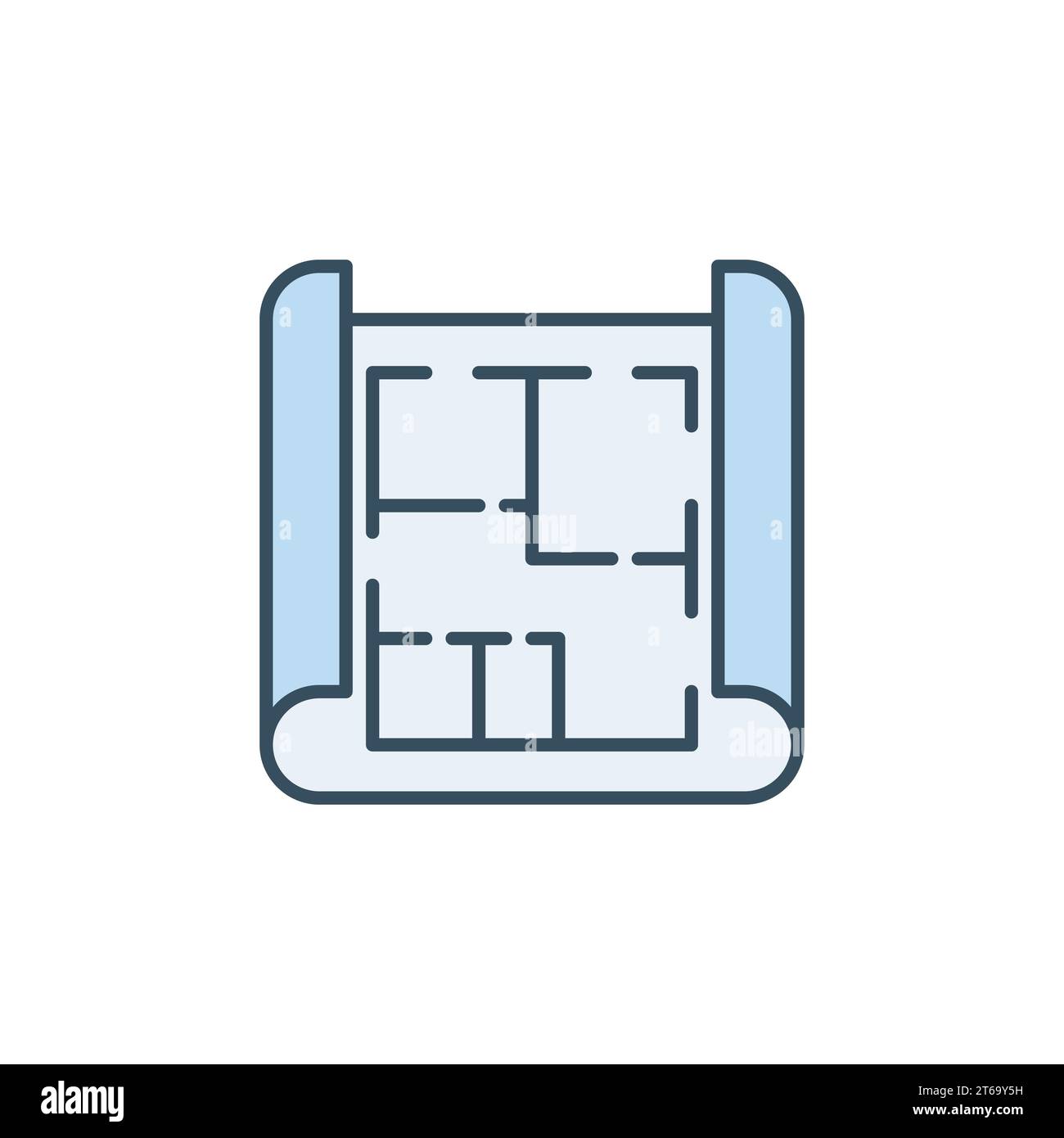 Blueprint or House Plan vector concept colored icon or symbol Stock ...