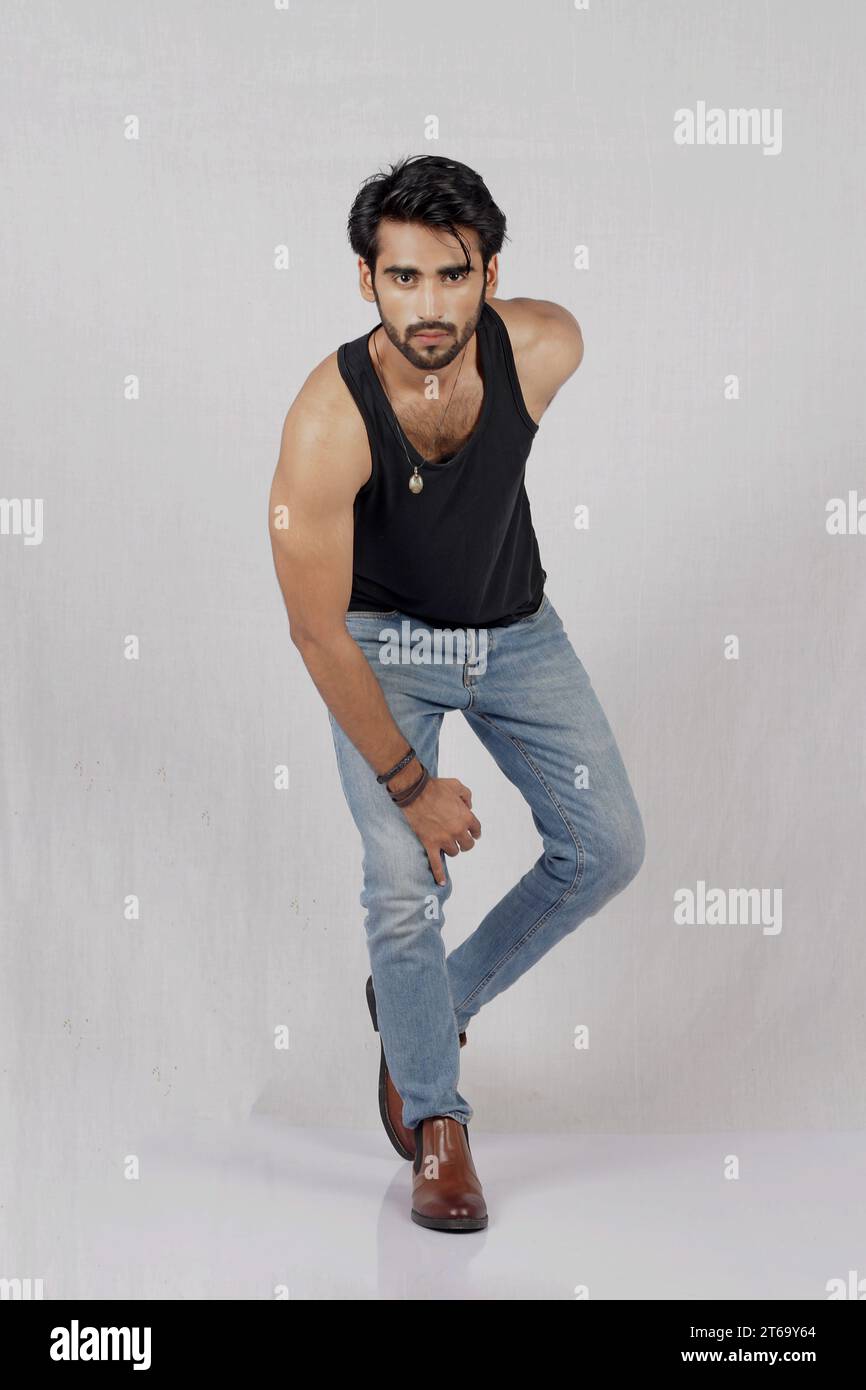 Handsome confident male model hi-res stock photography and images - Alamy