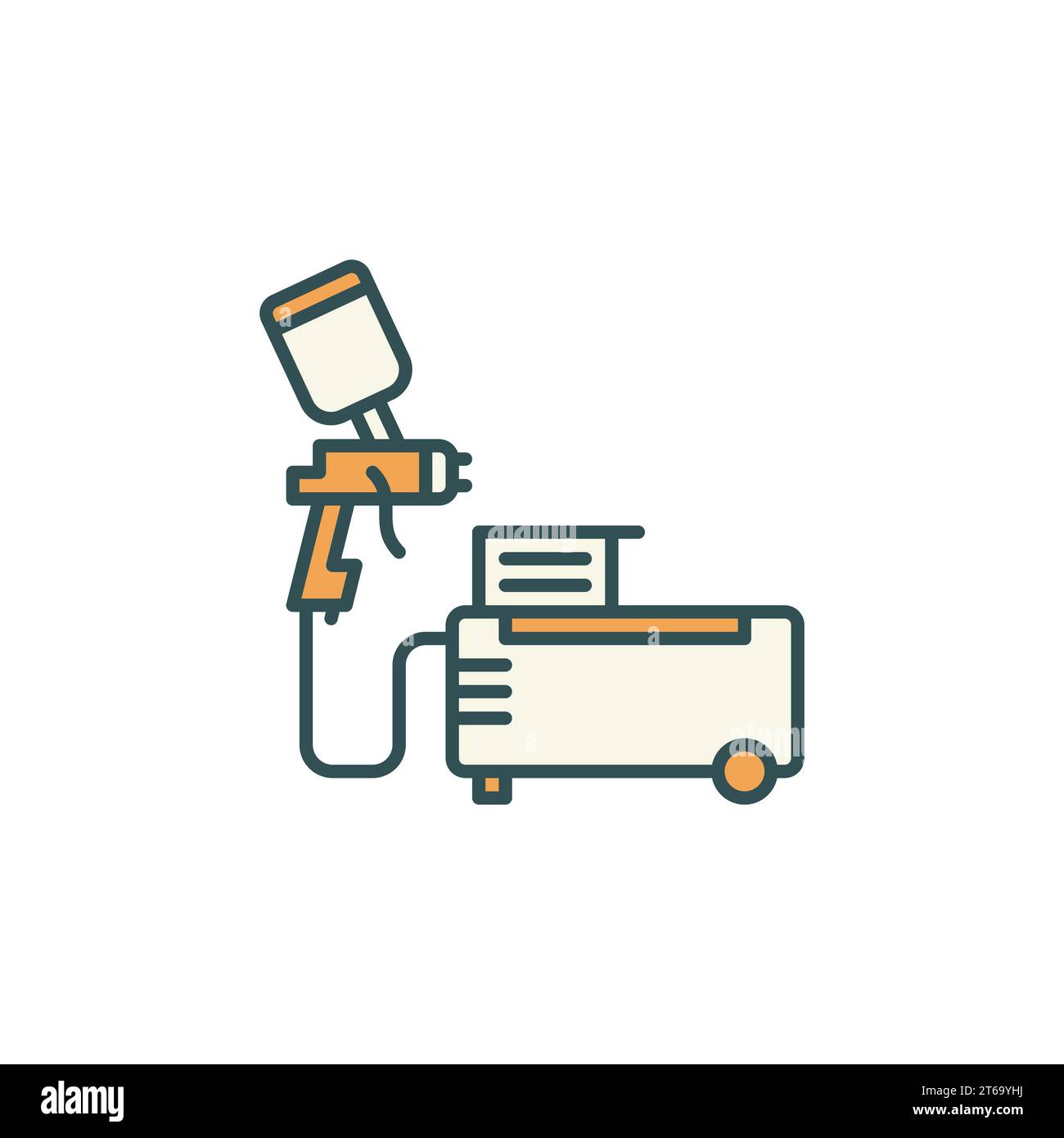 Air Compressor with Spray Gun vector concept colored icon or design ...