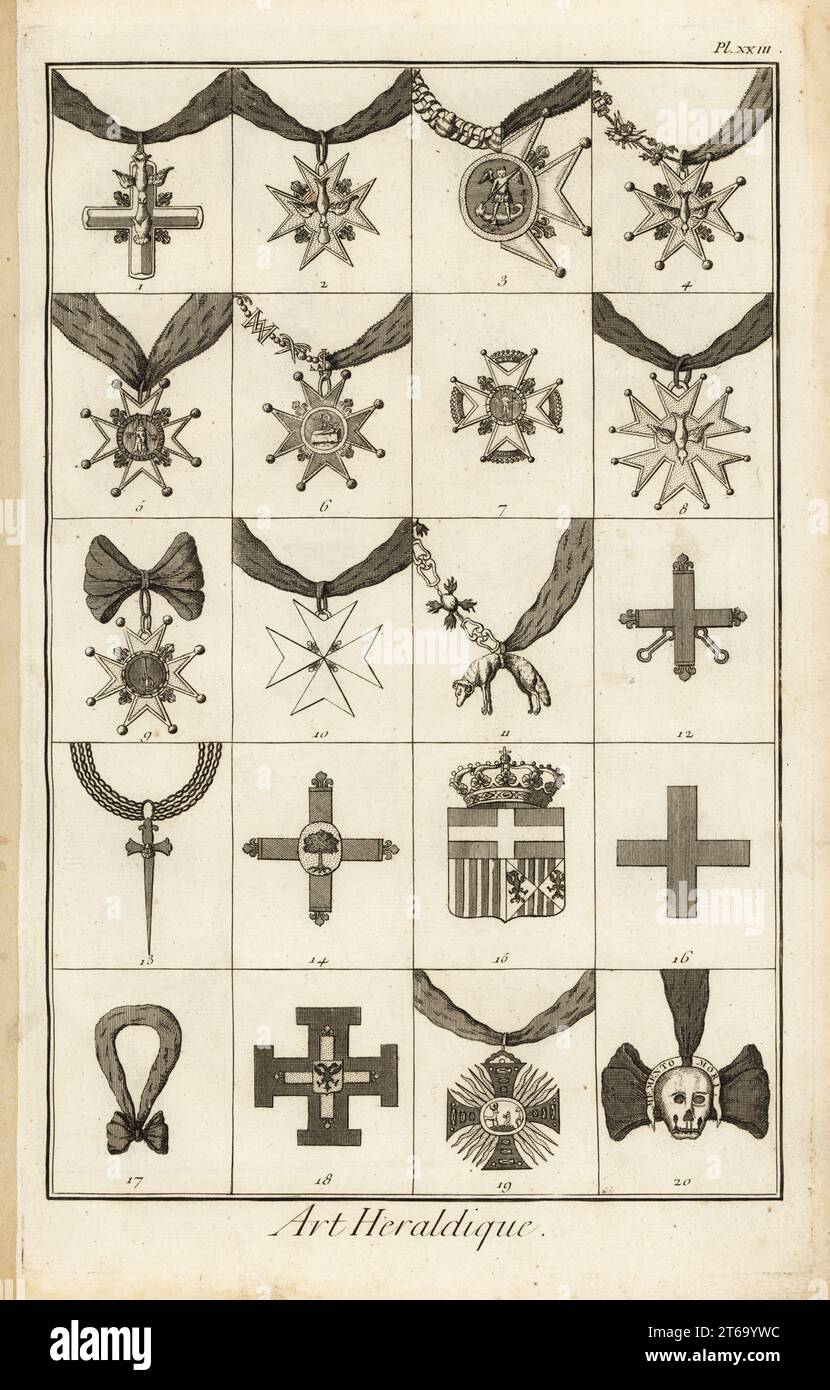 Sash badges of orders of chivalry. Knights of the Holy Ampulla, St ...
