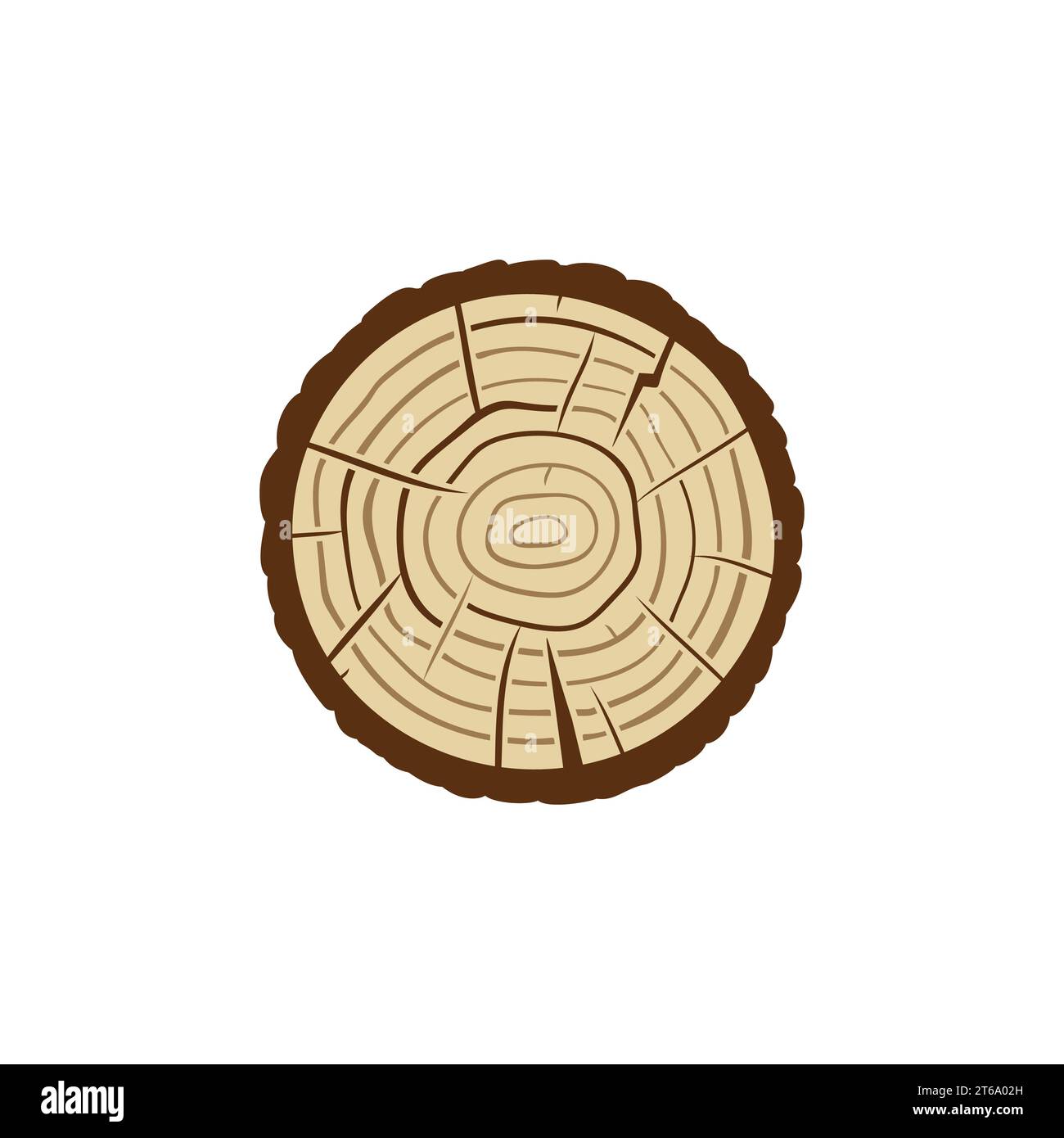 Tree Trunk Slice with Growth Rings vector concept colored icon or logo ...