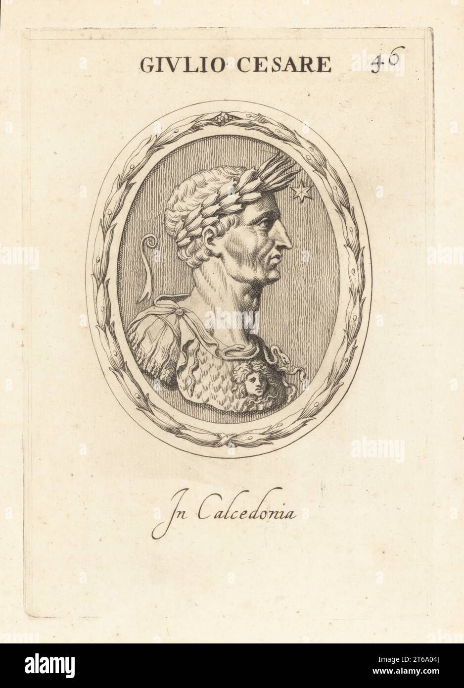 Bust in profile of Gaius Julius Caesar, Roman general and statesman ...