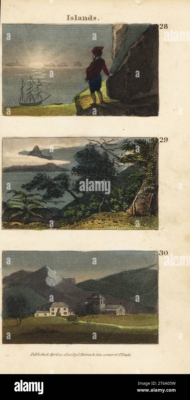 Christopher Columbus in the Azores looking toward America 28, birds in ...