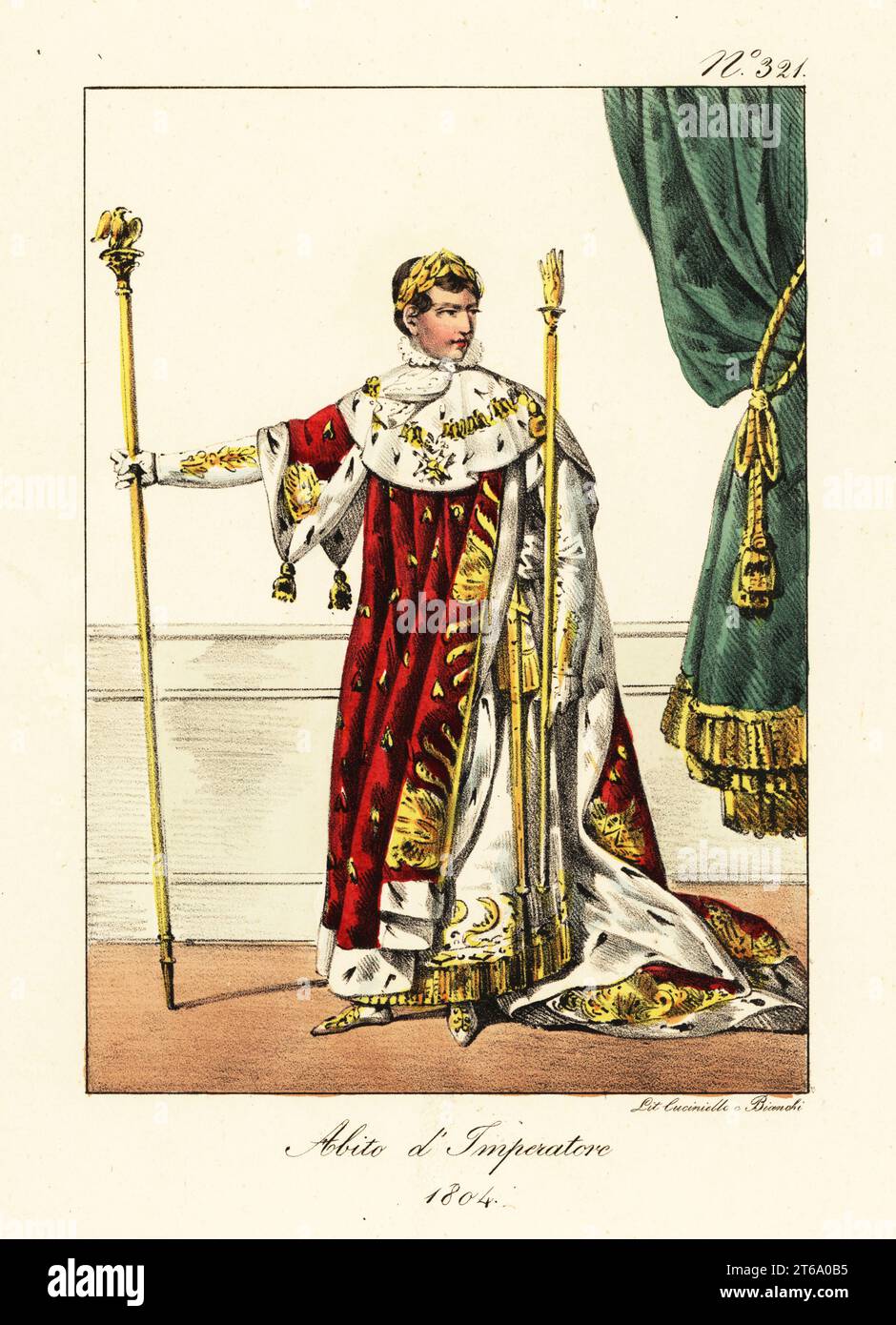 Napoleon Bonaparte in ceremonial robes of the Emperor of France, 1804 ...