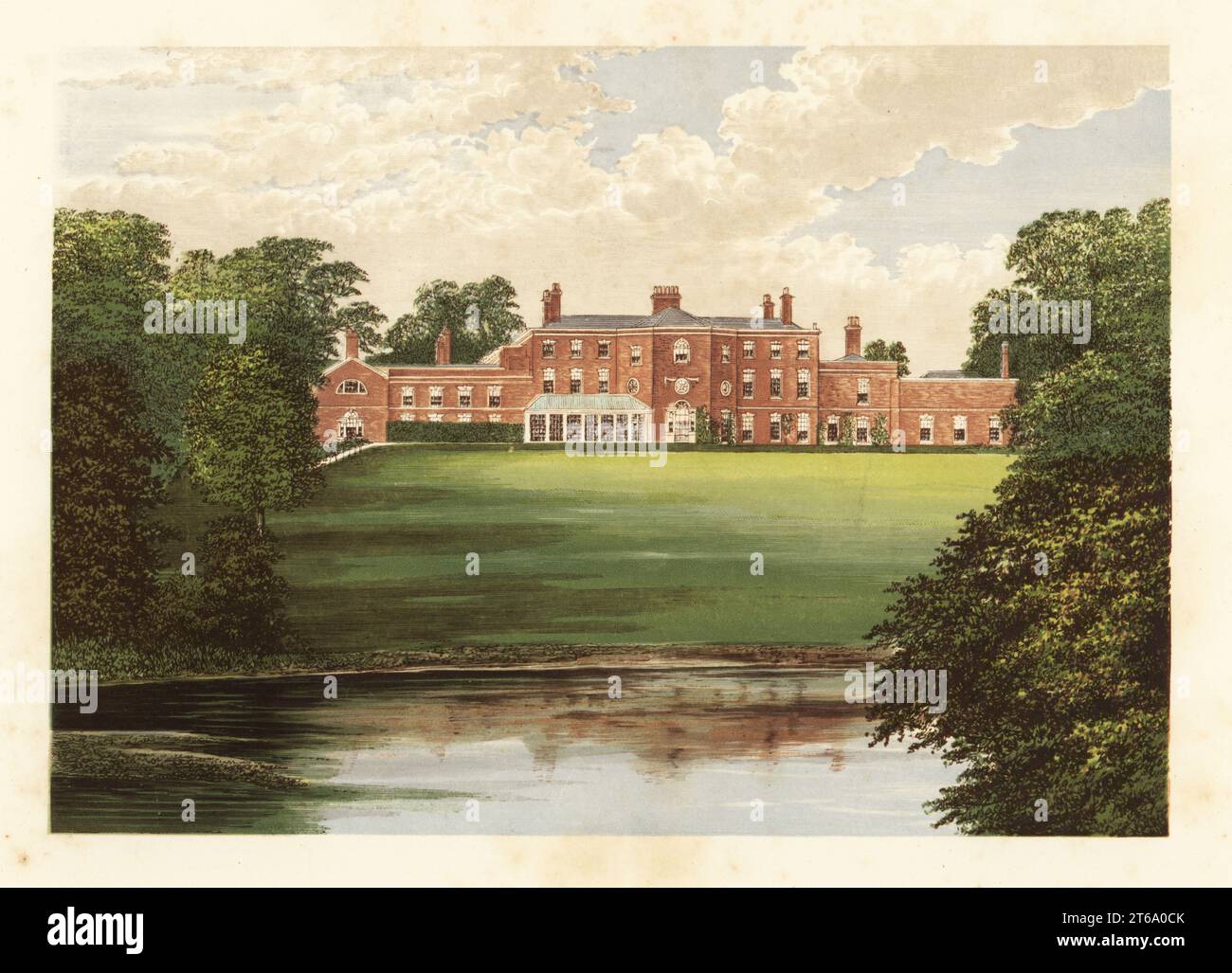 Lawton Hall., Cheshire, England. 17th-century red-brick house with 18th ...