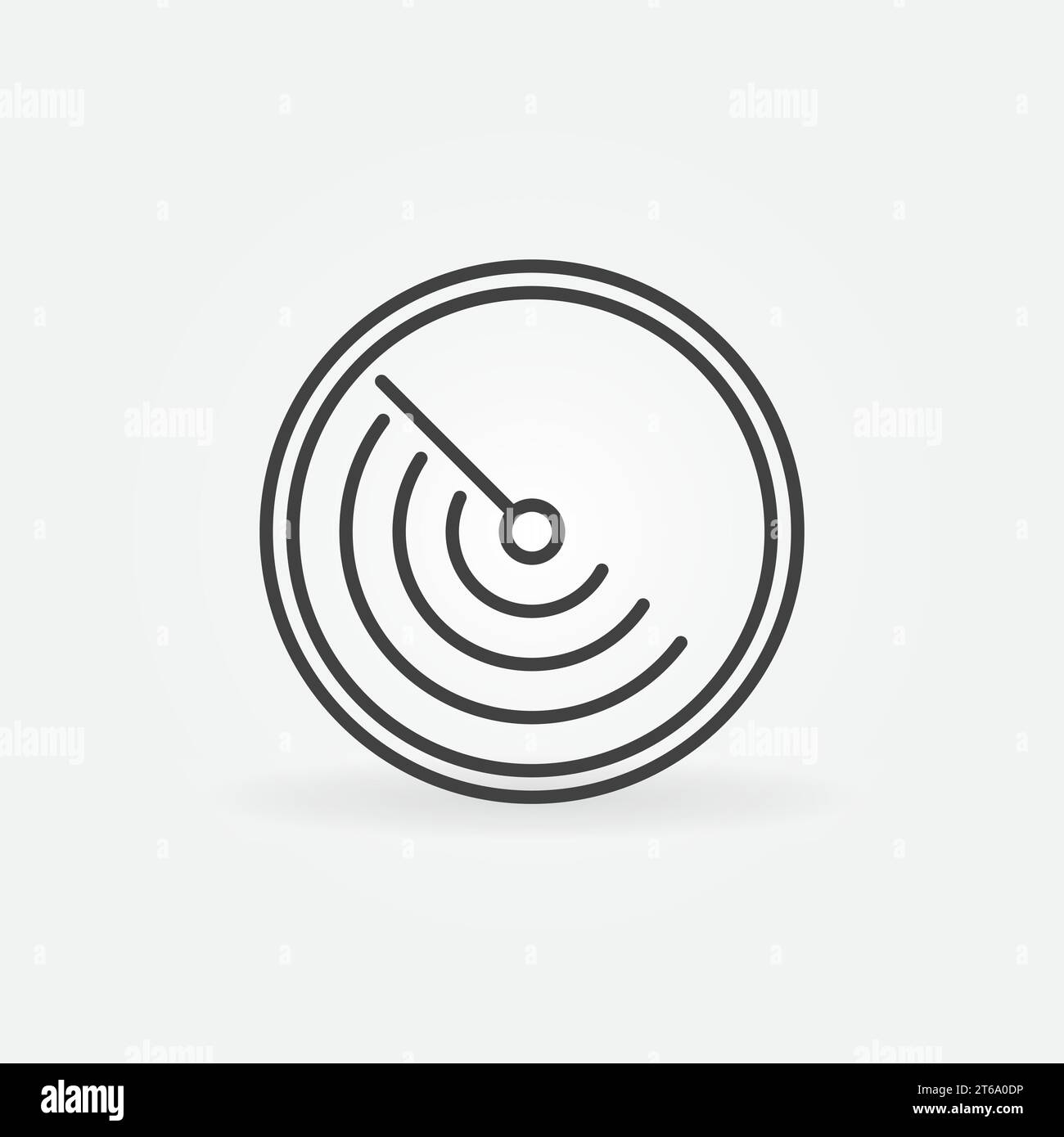 Radar vector thin line concept round minimal icon or design element ...