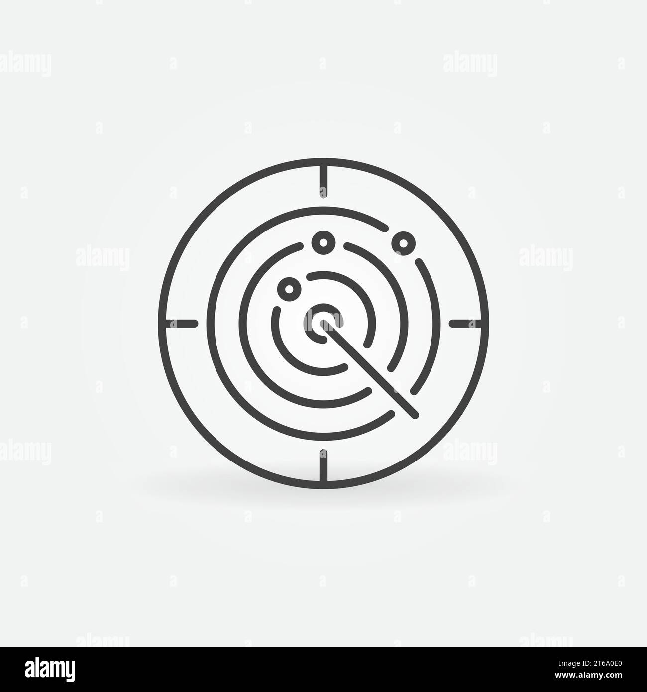 Sonar vector concept round icon or symbol in thin line style Stock ...