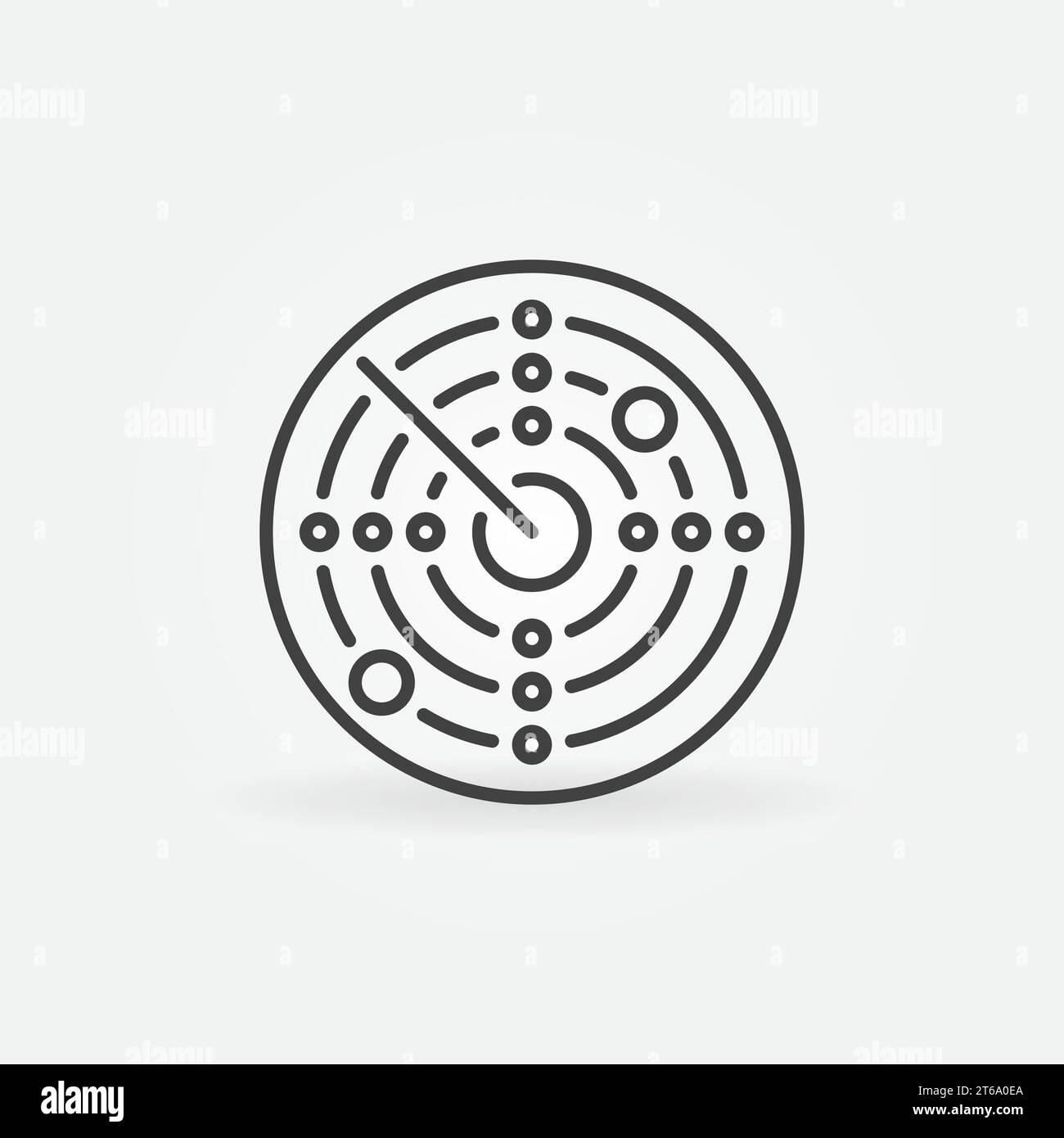 Radar vector thin line concept round minimal icon or design element ...