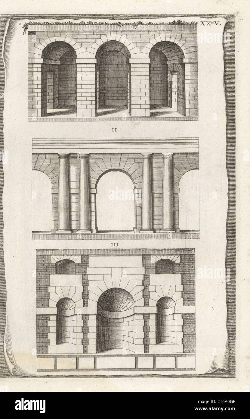 Ancient wall outlines: Mountain fortress wall I, wall with arches and ...