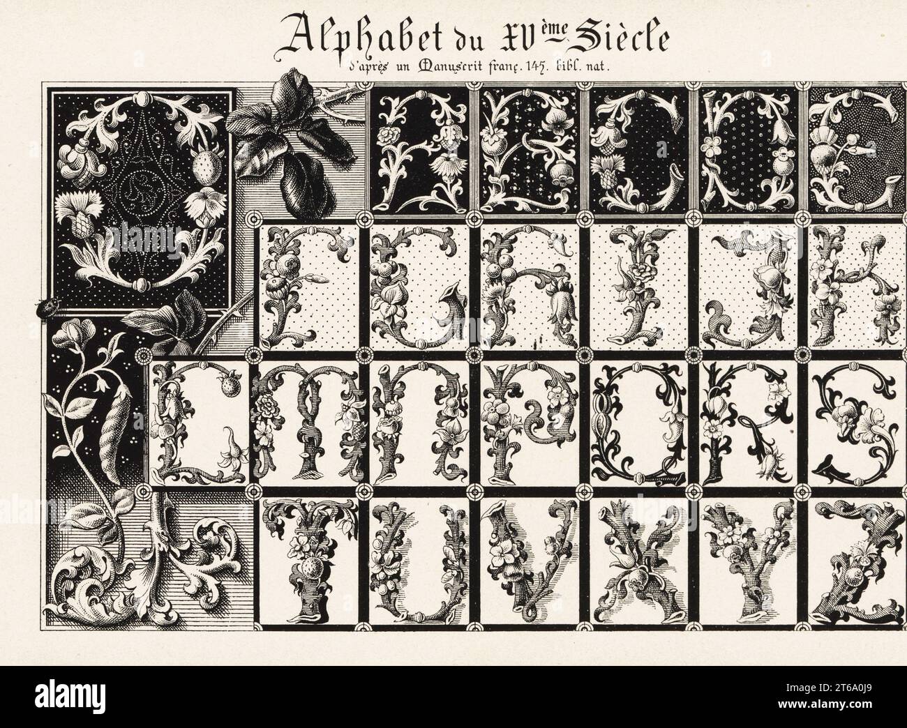 Alphabet du xveme siecle hi-res stock photography and images - Alamy