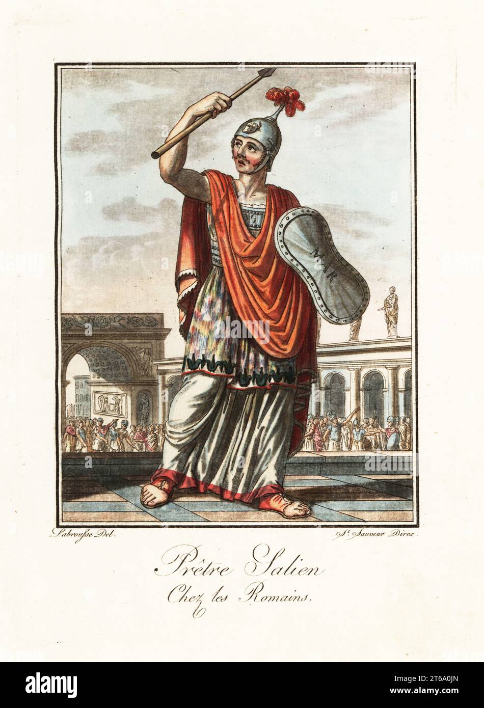 One of the 12 Salii, or leaping priests, in costume of an archaic ...