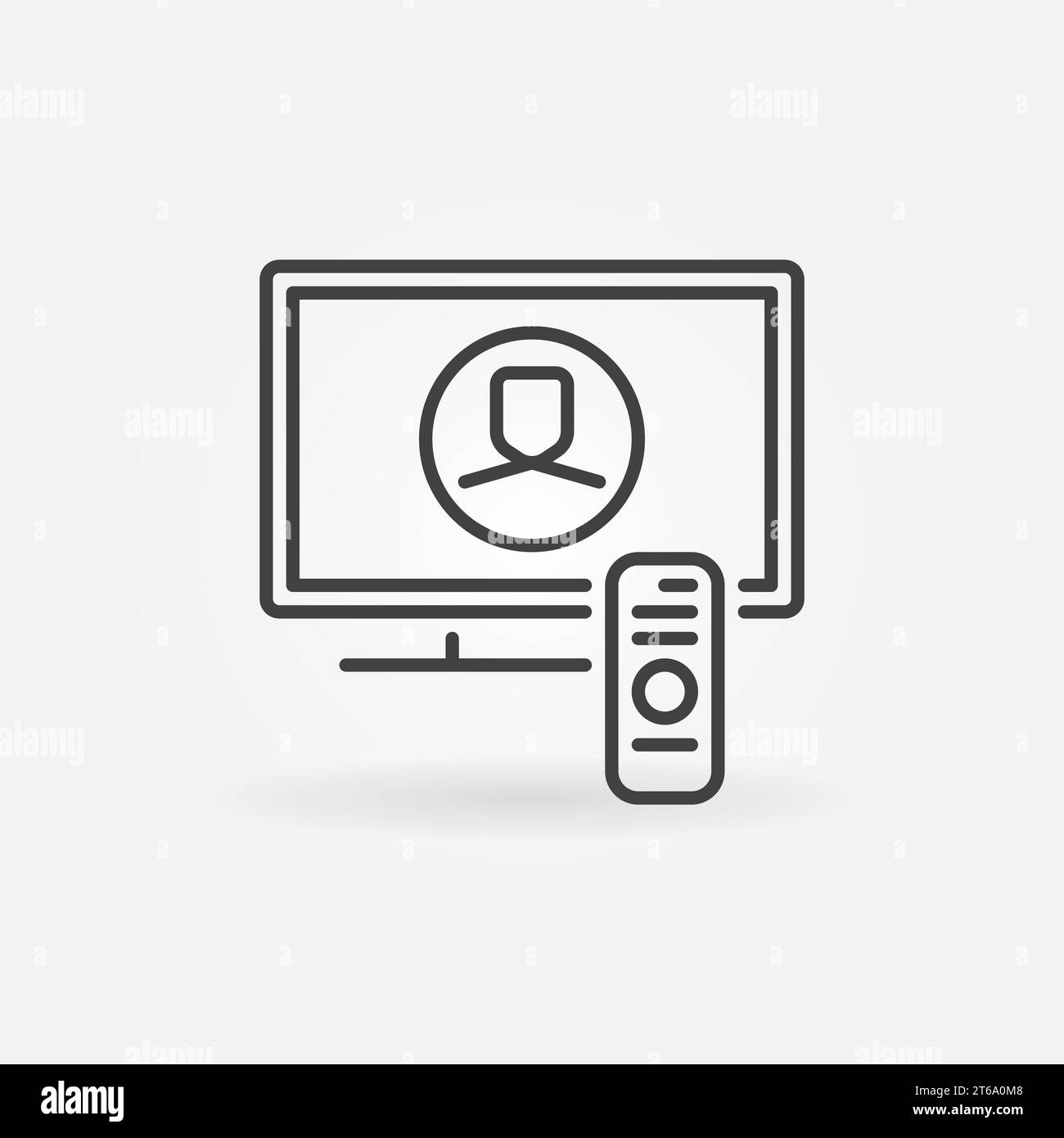 TV with Remote linear icon. Vector watching video blogs outline concept ...