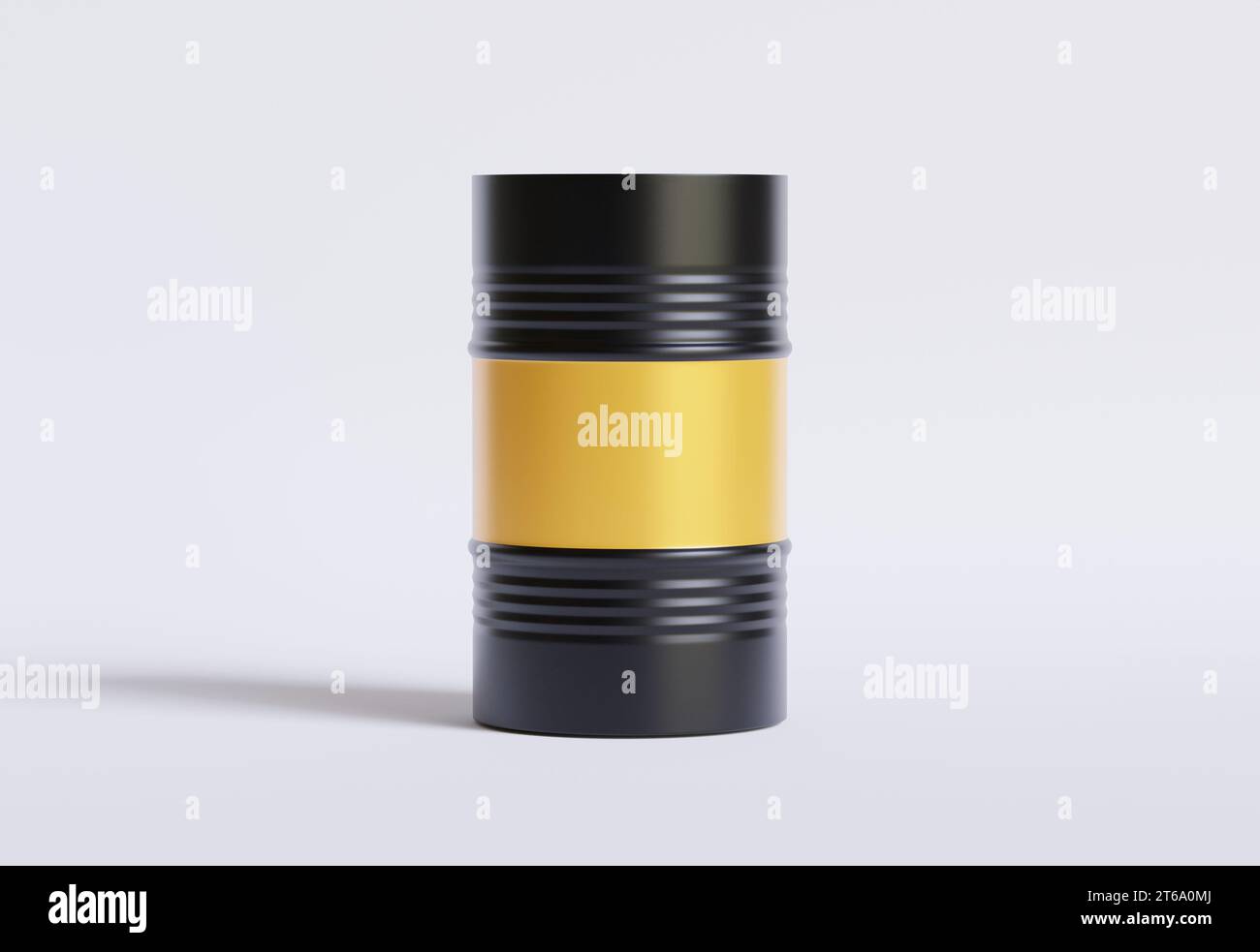 Drum Container oil industry. Gold and black barrels with oil drop label ...