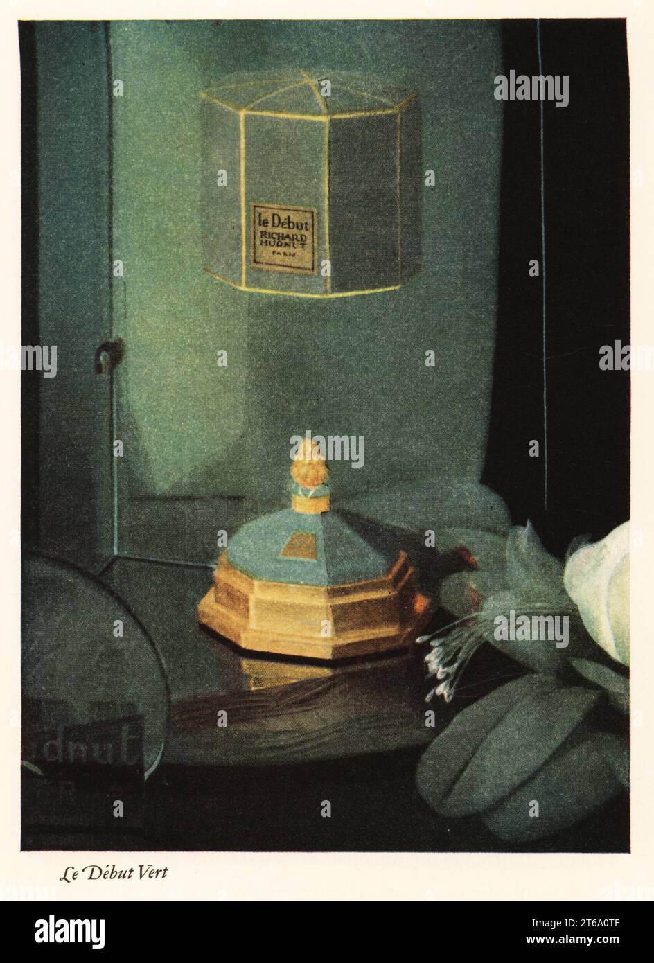 Art Deco advert for Richard Hudnut's perfume, Parfum Le Debut Vert, in ...