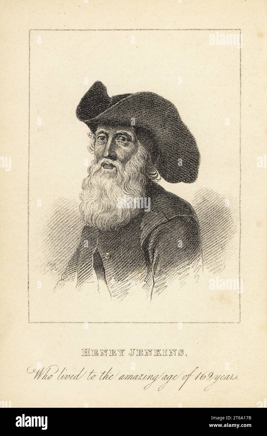 Portrait of Henry Jenkins, 1501-1670. Fisherman and later beggar who ...