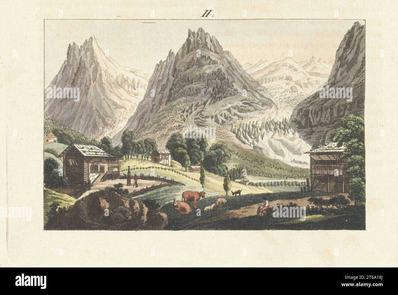 View of the Wetterhorn (L), Mettenberg (C), and Eiger (R) overlooking ...