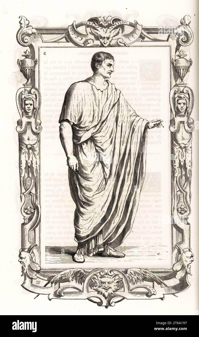 Costume of an ancient Roman patrician. Senators wore long toga and ...
