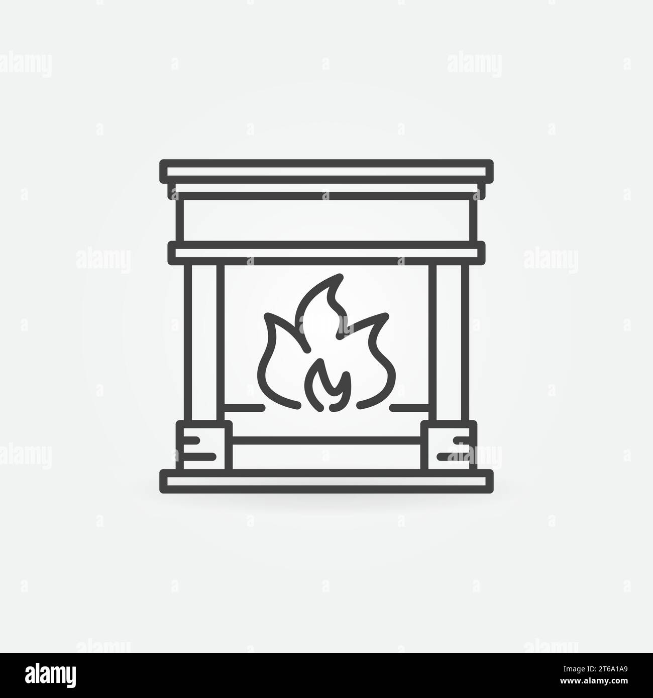 Fireplace vector concept outline minimal icon or symbol Stock Vector ...