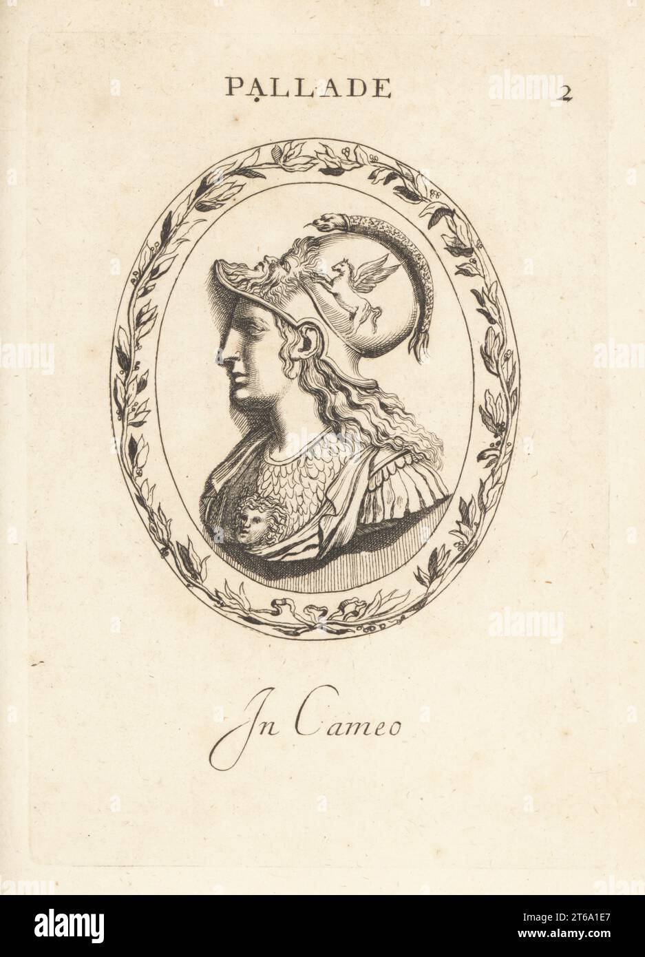 Athena or Pallas, Greek goddess of wisdom and warfare, in cameo ...