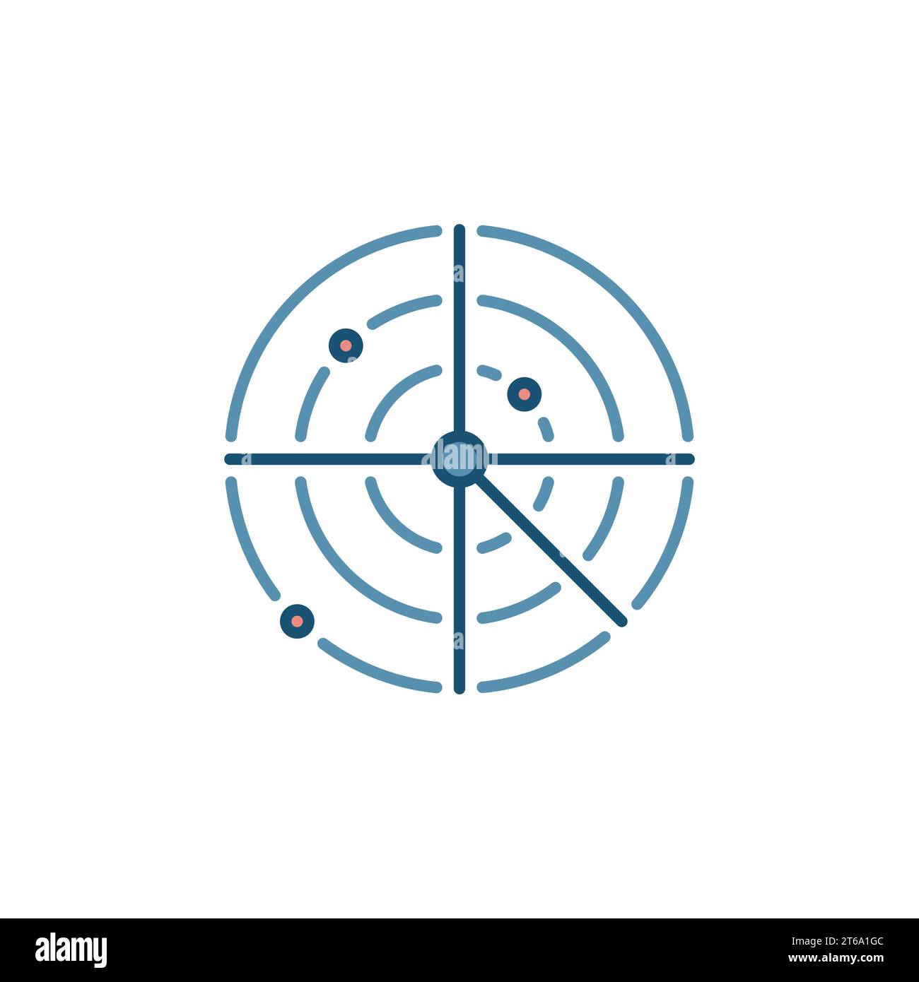 Radio Waves Detection System - Radar vector concept round colored icon ...