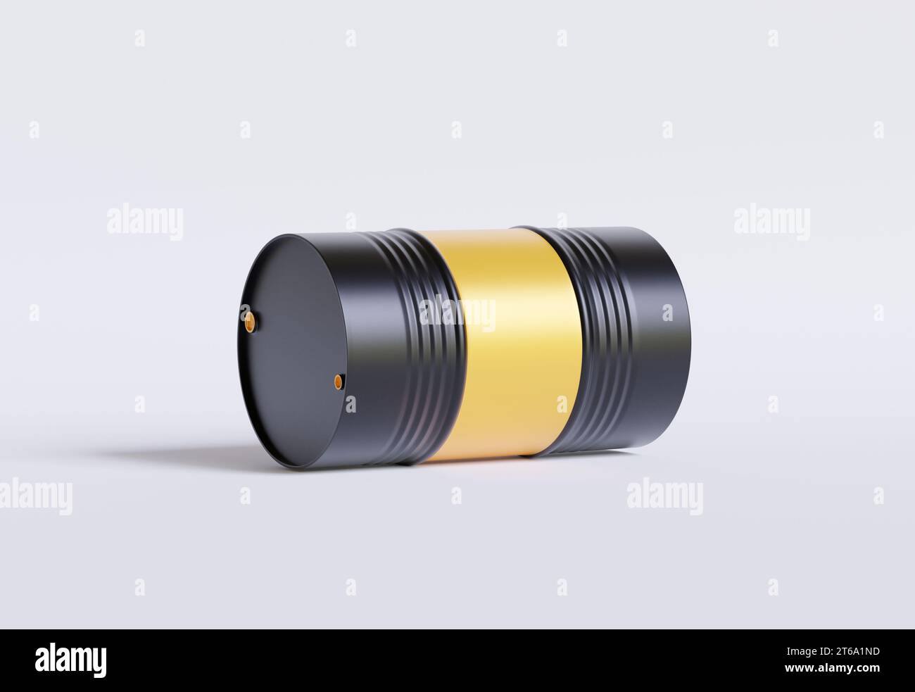 Drum Container oil industry. Gold and black barrels with oil drop label ...