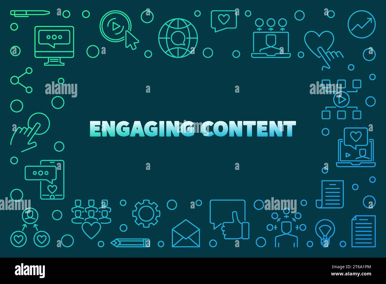 Engaging Content vector colorful linear horizontal frame on dark ...