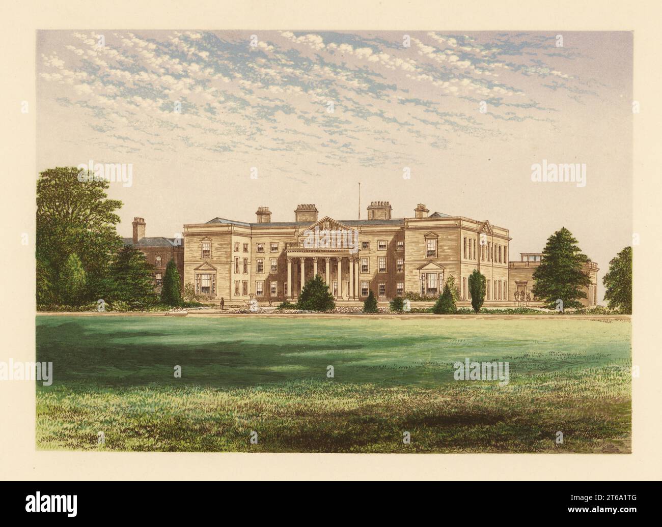 Gopsall Hall, Leicestershire, England. Georgian neo-classical country ...