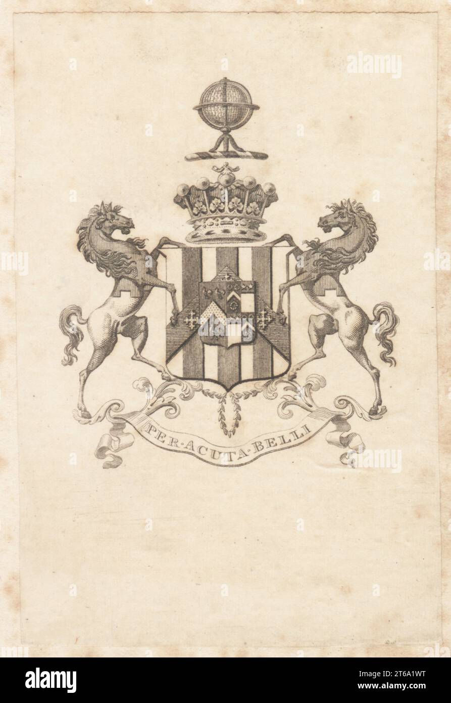 Copperplate engraved armorial bookplate of the Carpenter family ...
