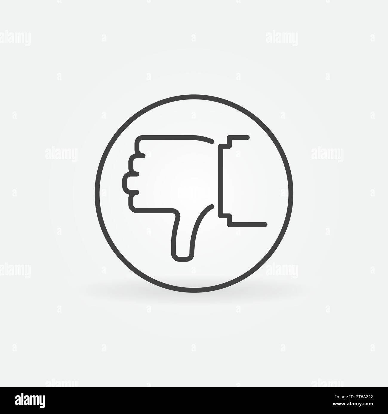 Dislike or Thumbs Down in Circle vector outline concept icon or symbol ...