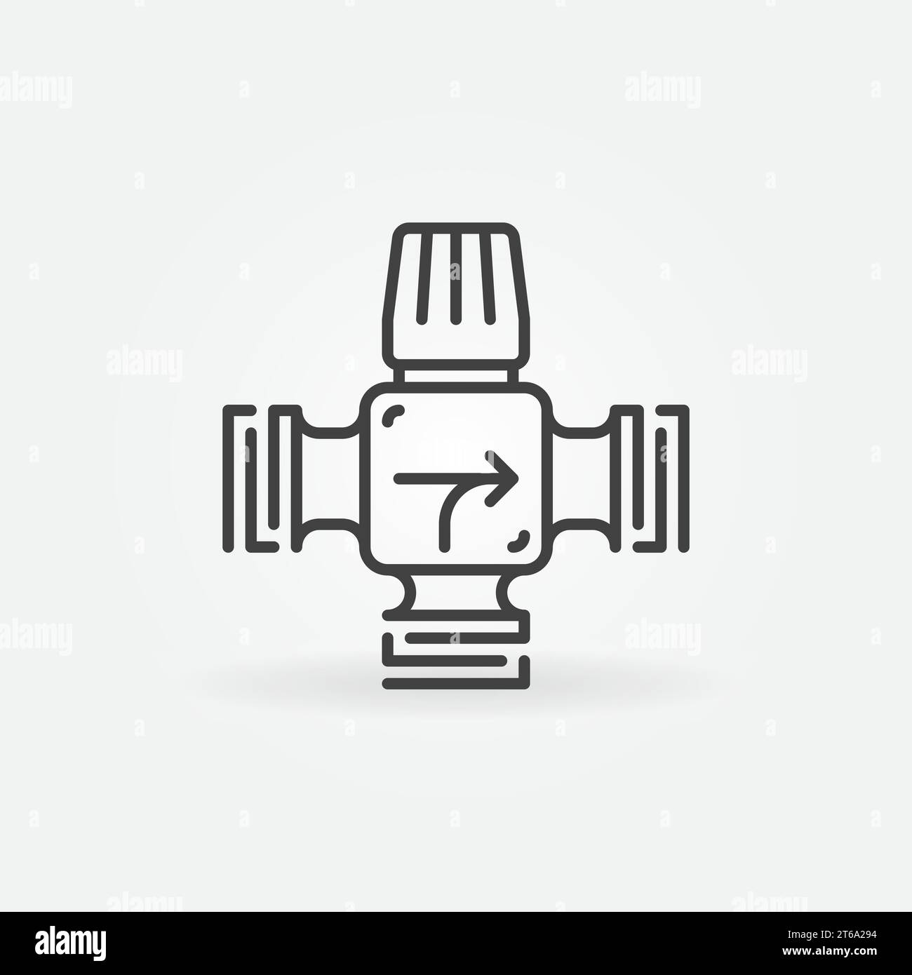 Thermostatic mixing valve vector concept icon or symbol in thin line ...