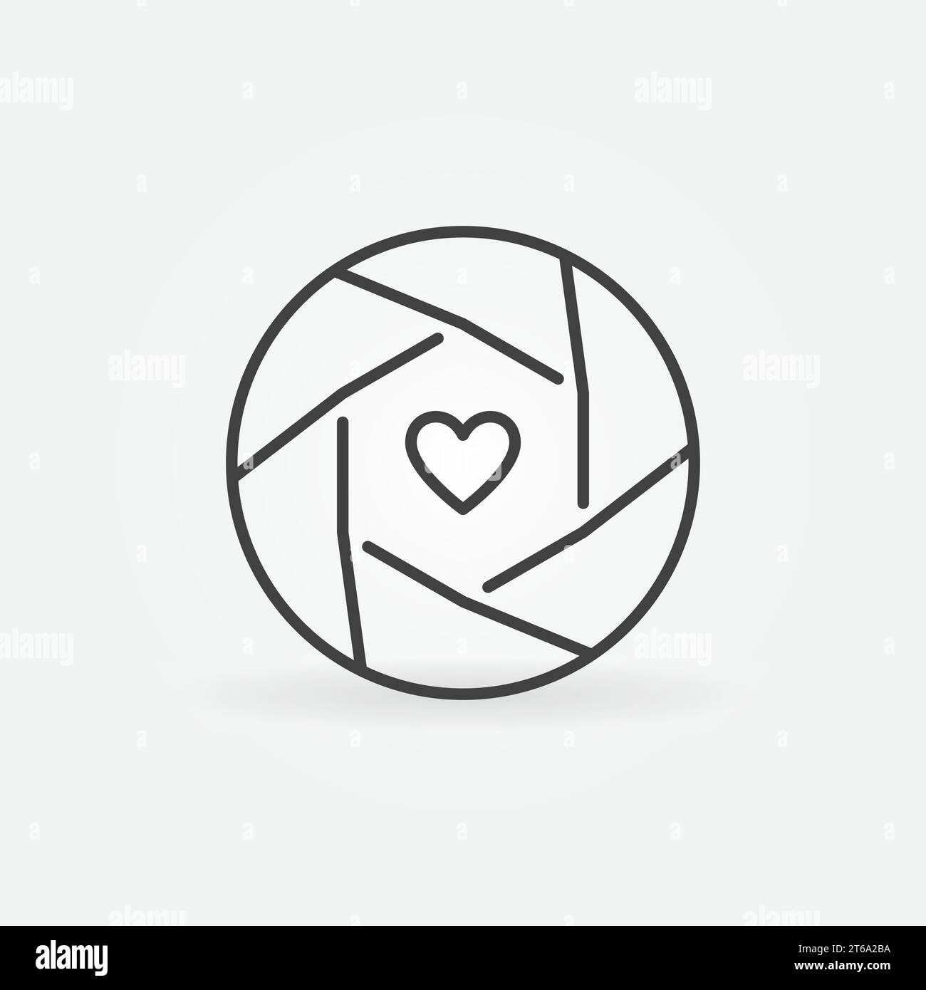 Heart inside Camera Shutter vector outline concept icon or symbol Stock ...