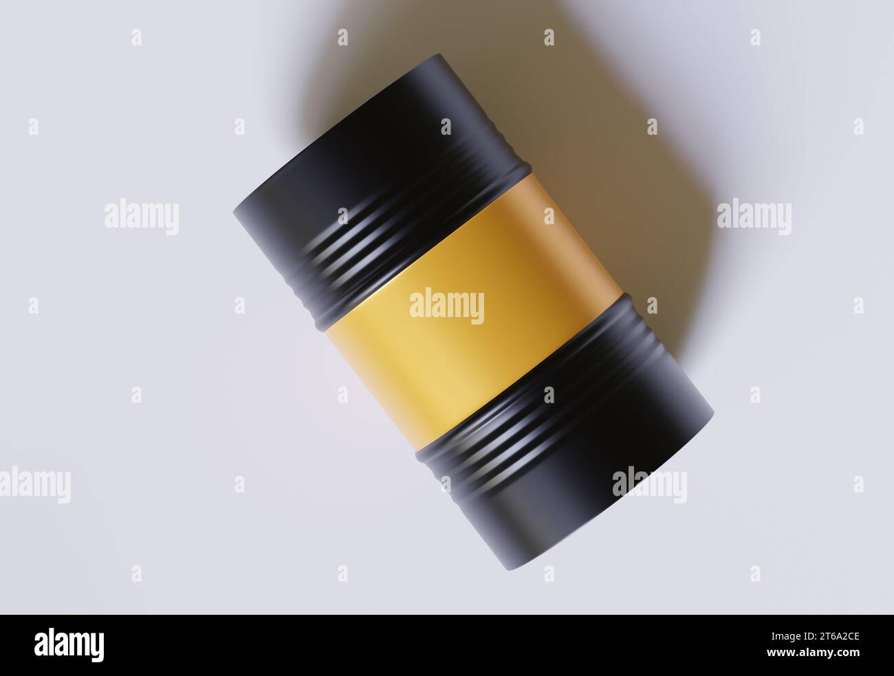 Drum Container oil industry. Gold and black barrels with oil drop label ...