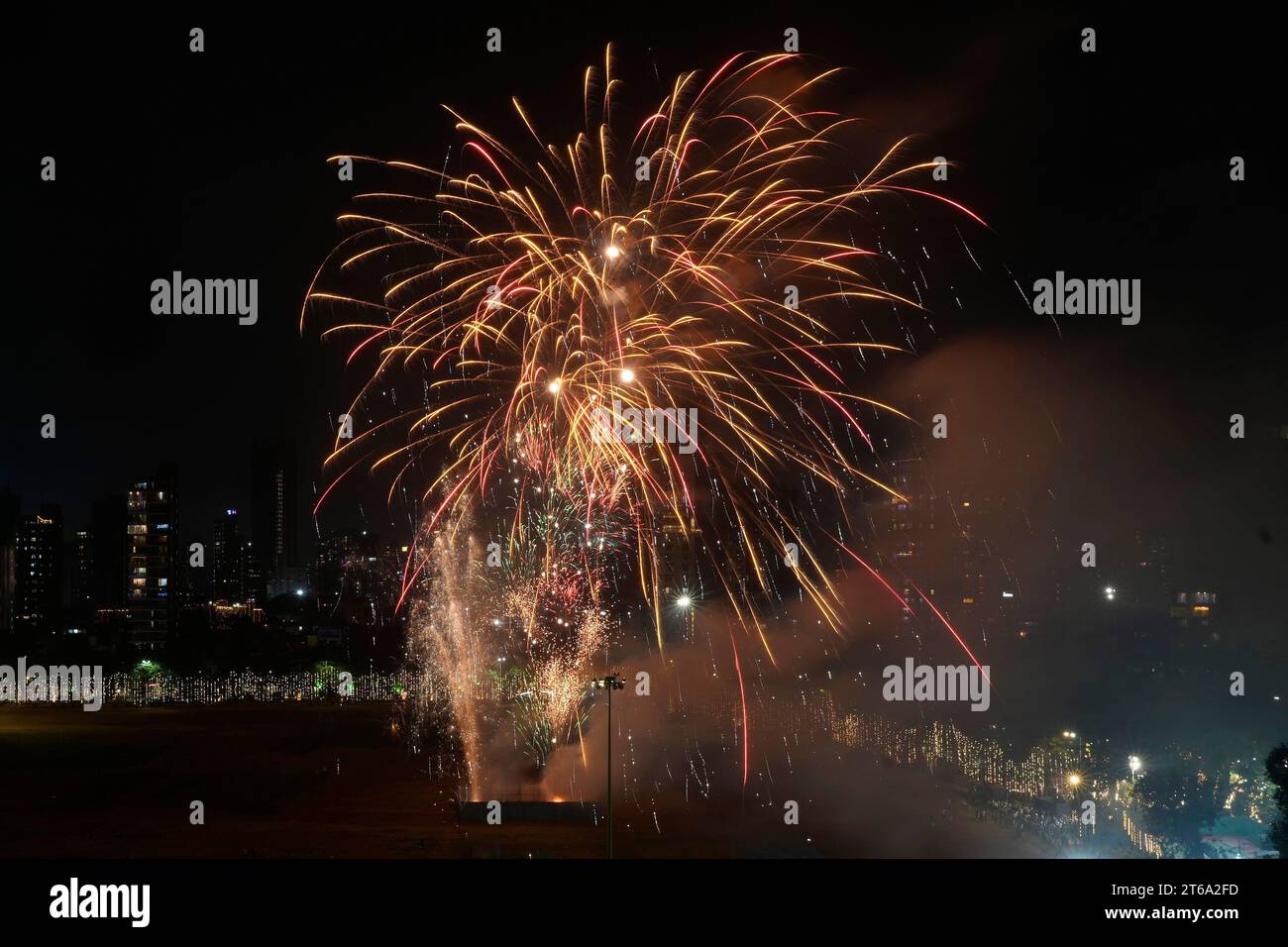 Firecrackers light up the city skyline ahead of Diwali, the Hindu ...
