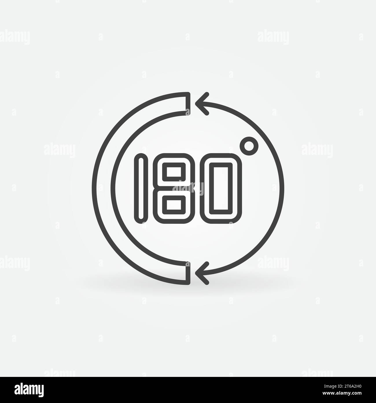 180 degrees vector concept simple math icon or symbol in thin line ...