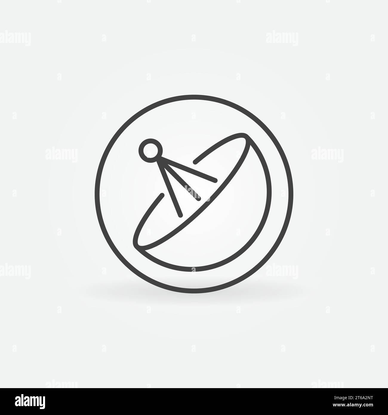 Parabolic Antenna in Circle vector concept icon or symbol in thin line ...