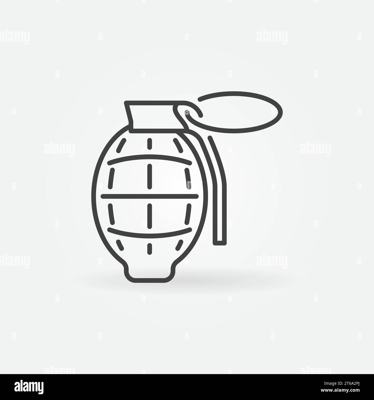 Vector Grenade concept military outline icon or design element Stock ...