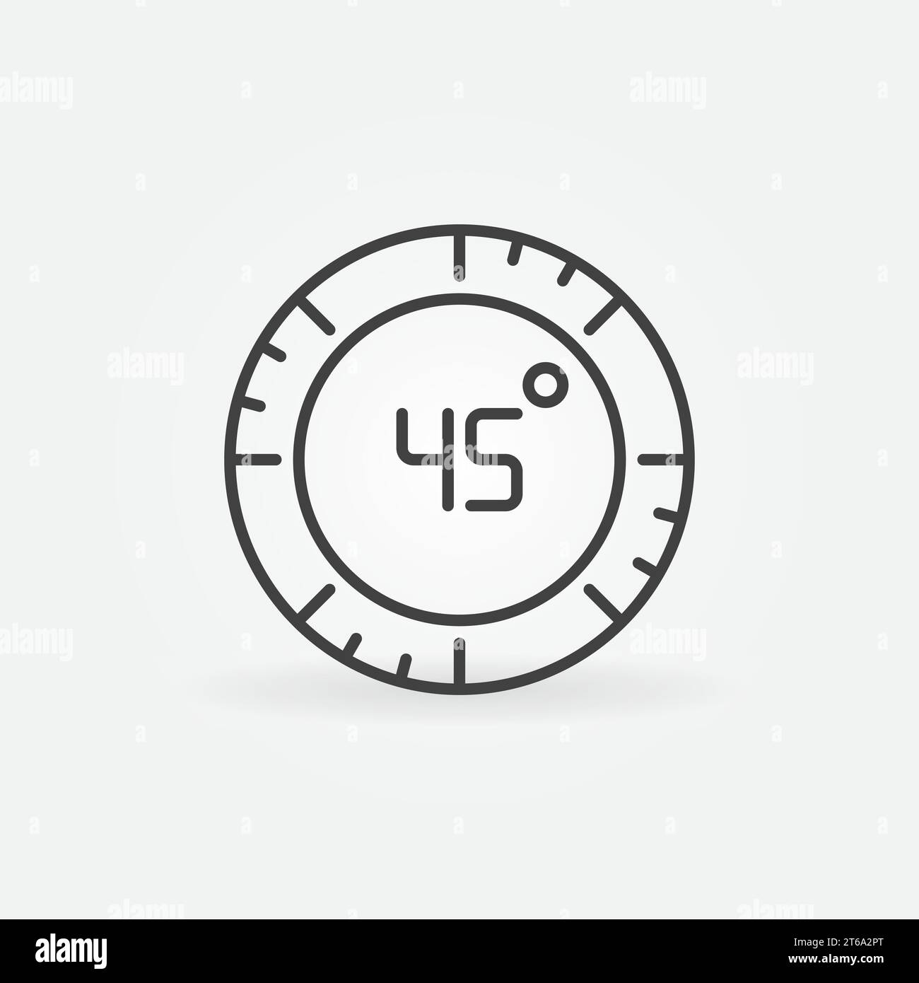 45 degree vector concept circular icon or symbol in outline style Stock ...