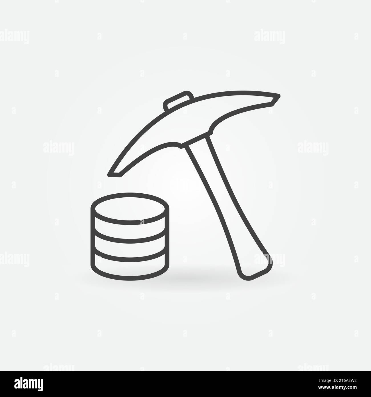 Pickaxe with Data linear icon. Mining vector concept line sign or logo element Stock Vector ...