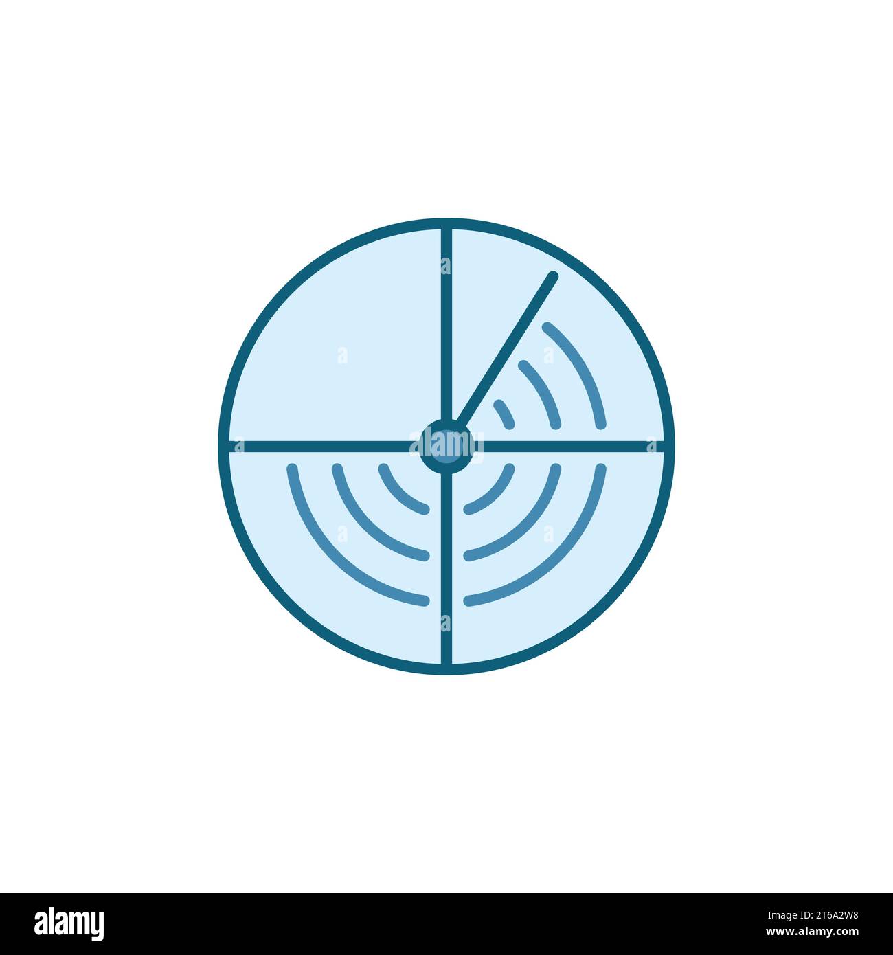 Vector Navy Sonar concept round blue icon or design element Stock ...