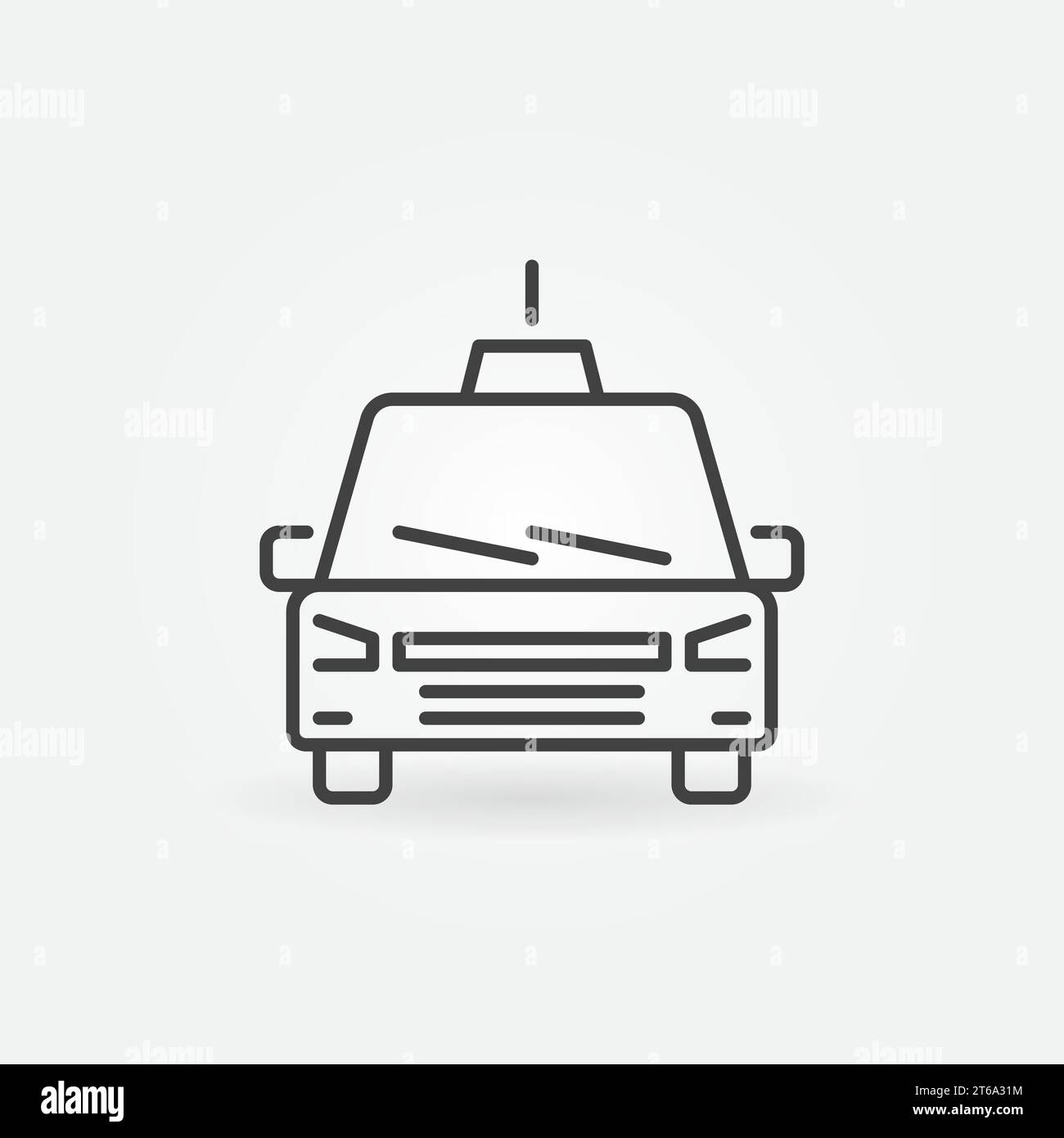 Taxi vector concept outline icon or design element. Front view Stock ...