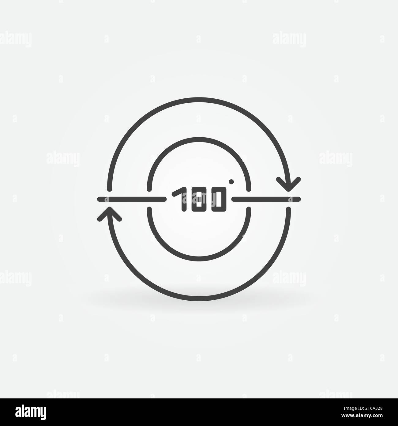 180-degrees linear vector concept minimal icon or logo element Stock ...