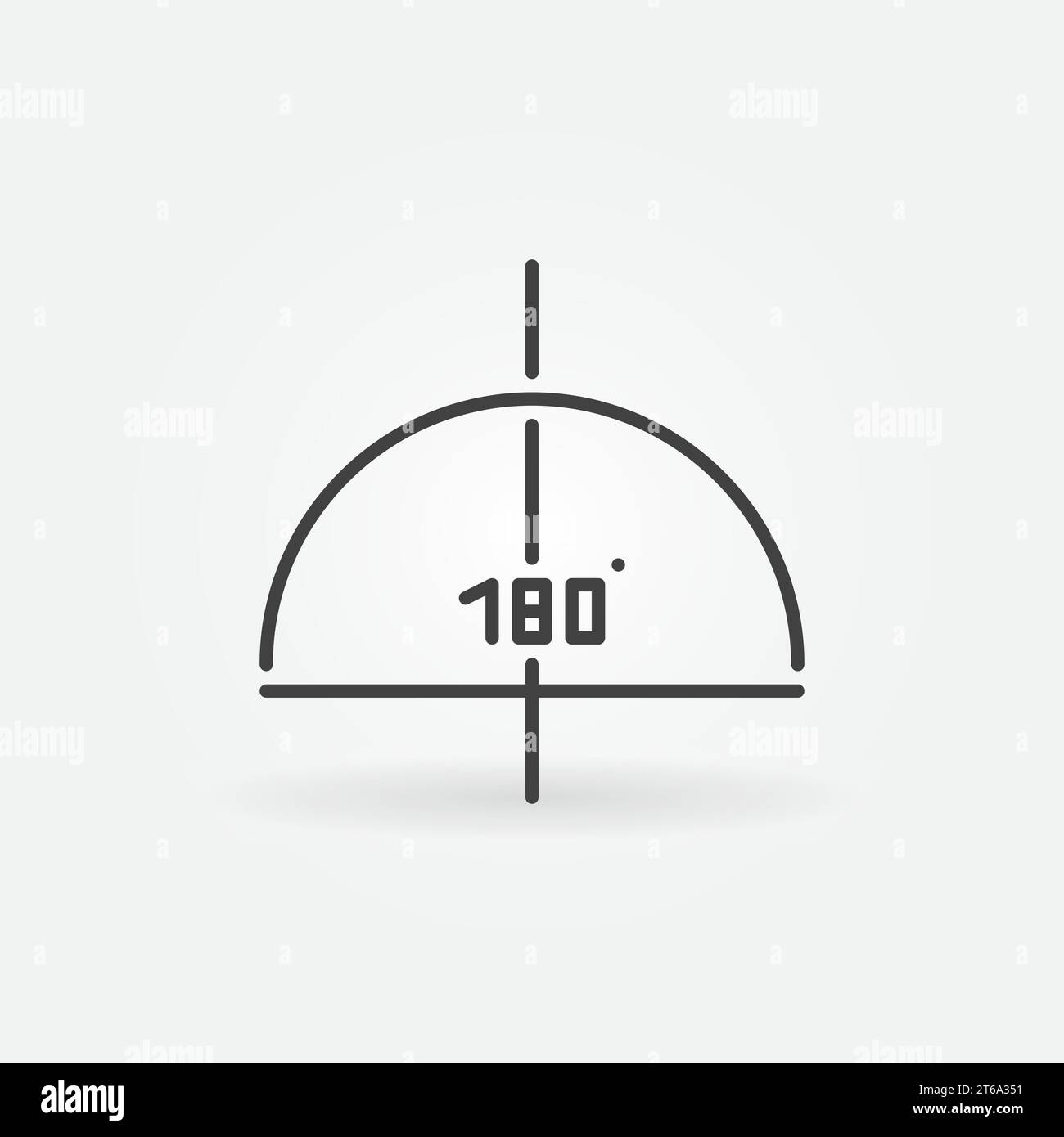 180 degrees graph linear vector concept minimal icon or logo element ...